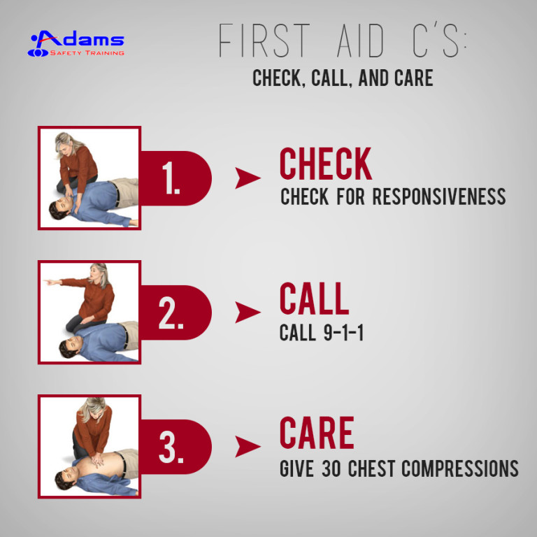 First aid C’s: Check, Call, and Care | Adams Safety Training